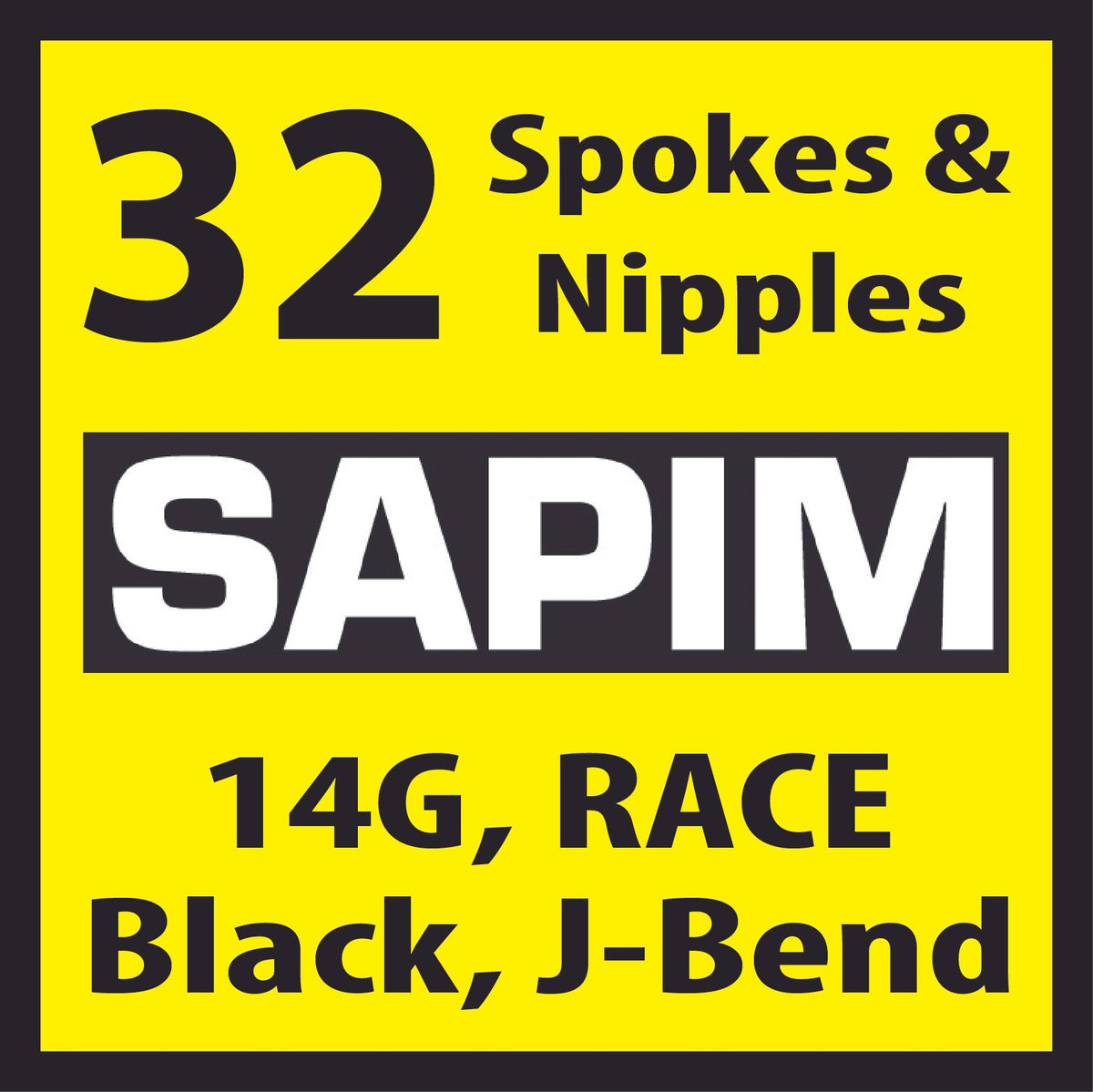 Sapim Race, Black, 32 Double-Butted Spokes – Sunny Spokes
