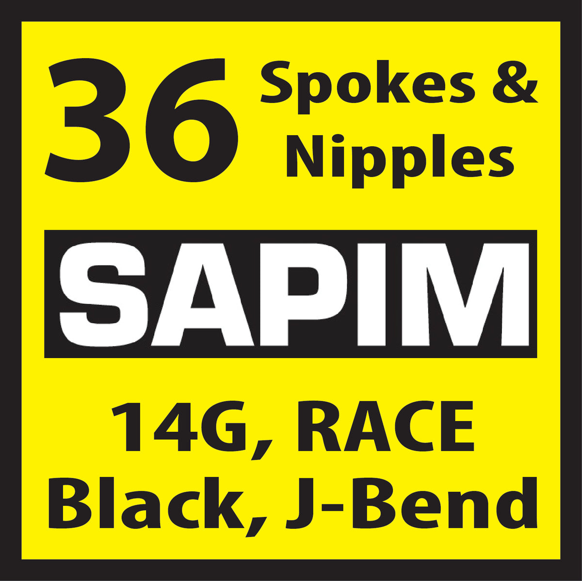 Sapim Race, Black, 36 Spokes and Nipples – Sunny Spokes
